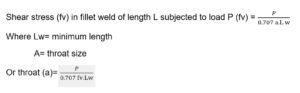 How to calculate Throat Size or Leg Length Size in a Fillet weld